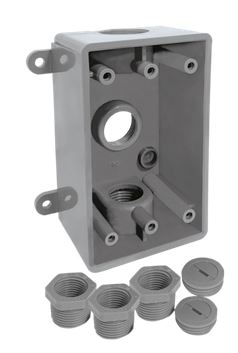 CAJA ARGOS PVC GRIS TIPO CONDULET FS 3/4" y 1/2" CON 3 ORIFICIOS ROSCA ...