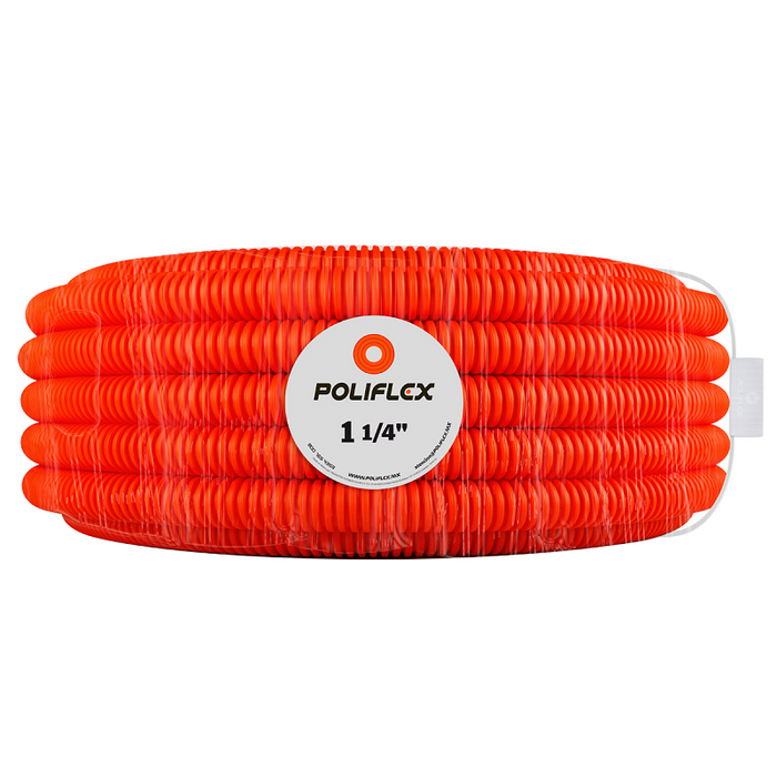 POLIFLEX NARANJA SIN GUIA 1-1/2 (ROLLO 50mts) — SIGASA
