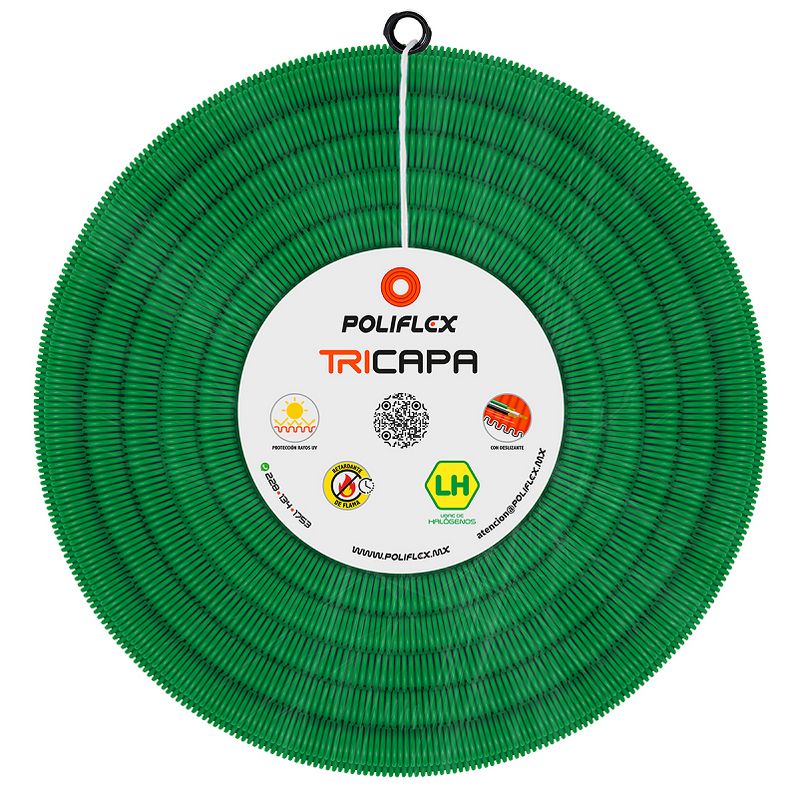 POLIFLEX VERDE 1" X 50 MTS CON GUIA EDIFICACION VERTICAL — SIGASA