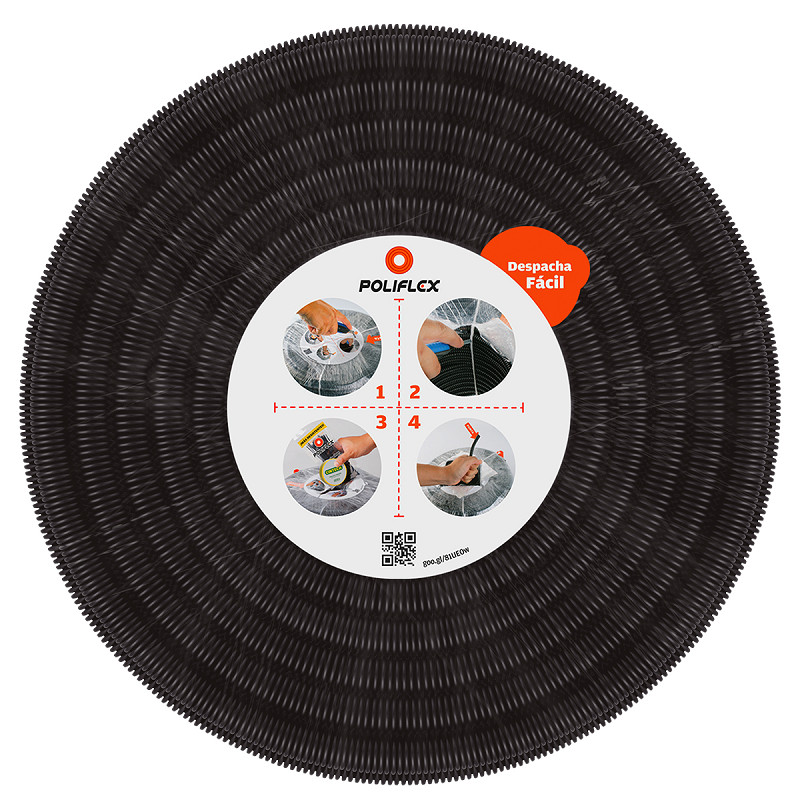POLIFLEX NEGRO AUTOMOTRIZ 3/4" RANURADO (ROLLO 50mts) — SIGASA