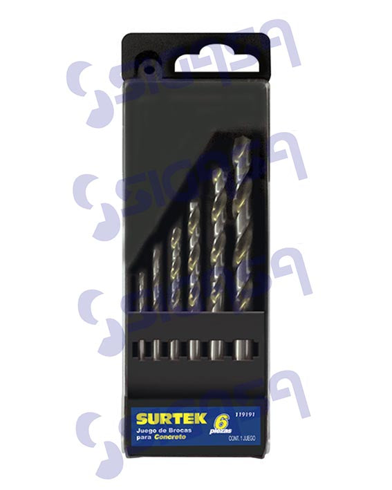 JGO SURTEK 119191 C/6 BROCAS P/CONCRETO — SIGASA